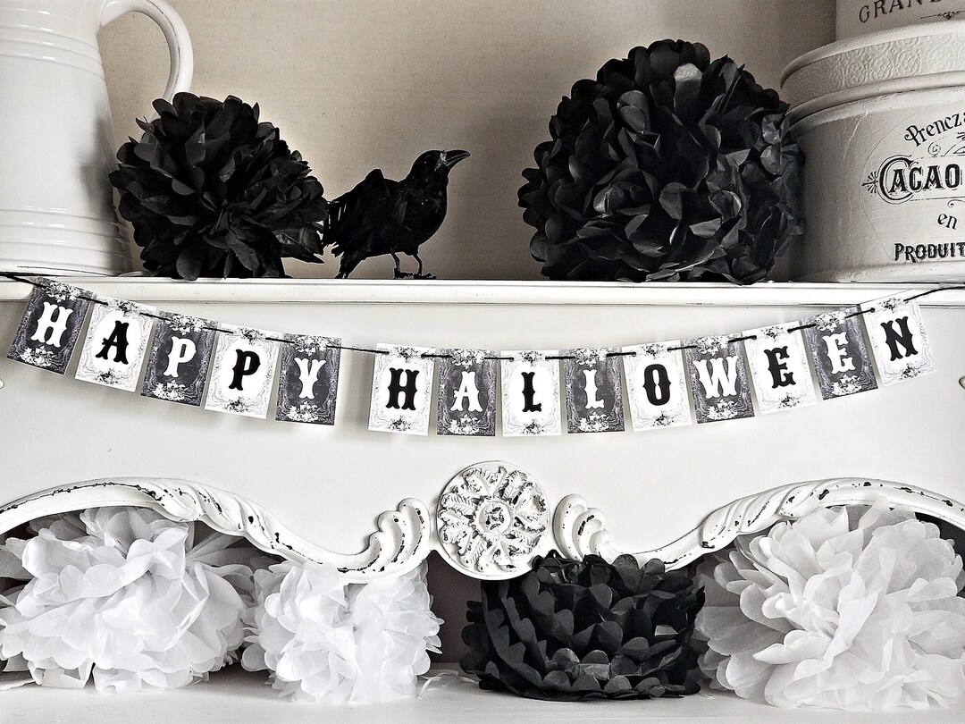 Halloween Banner, Vintage Halloween Garland, Vintage Halloween Decor ...