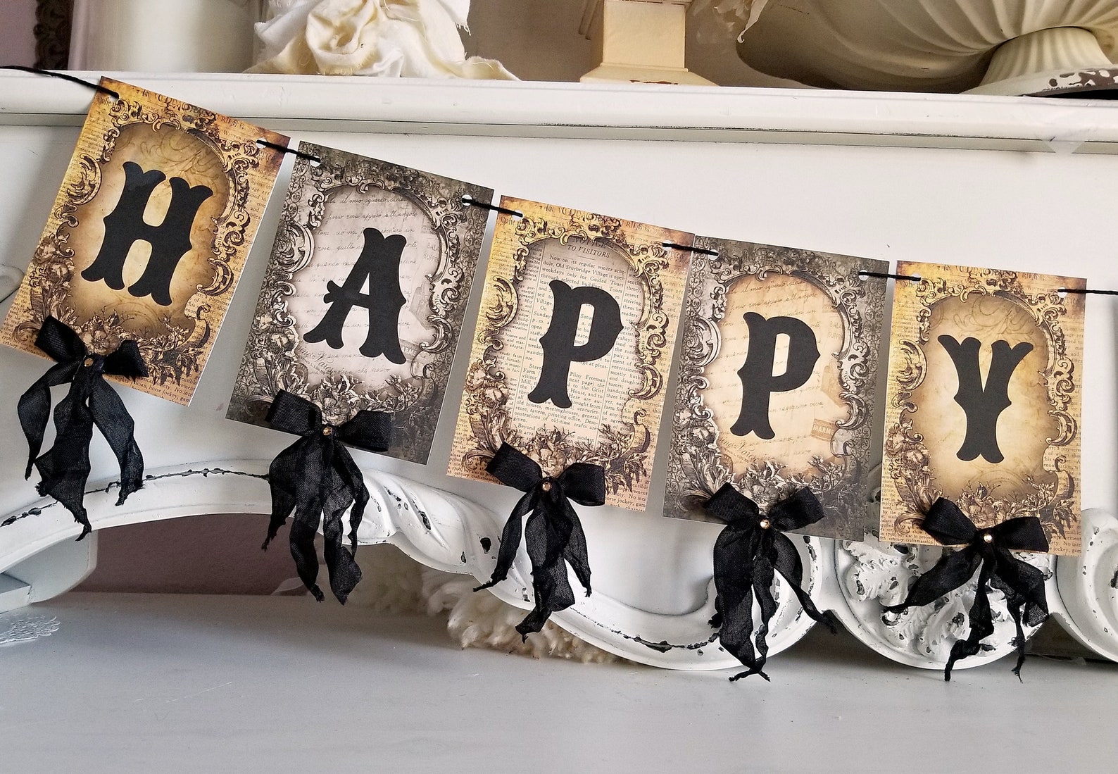 Halloween Banner Vintage Halloween Decor Vintage Halloween - Etsy