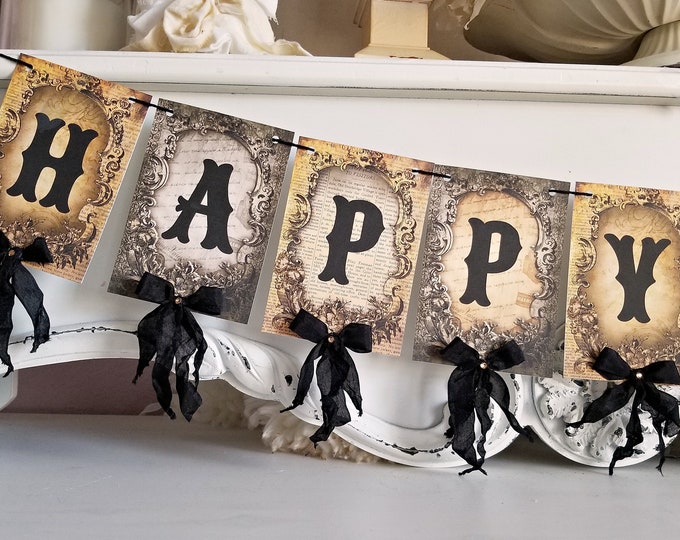 Halloween Banner Vintage Halloween Decor Vintage Halloween - Etsy