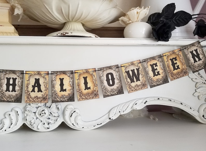 Halloween Banner Vintage Halloween Decor Vintage Halloween | Etsy