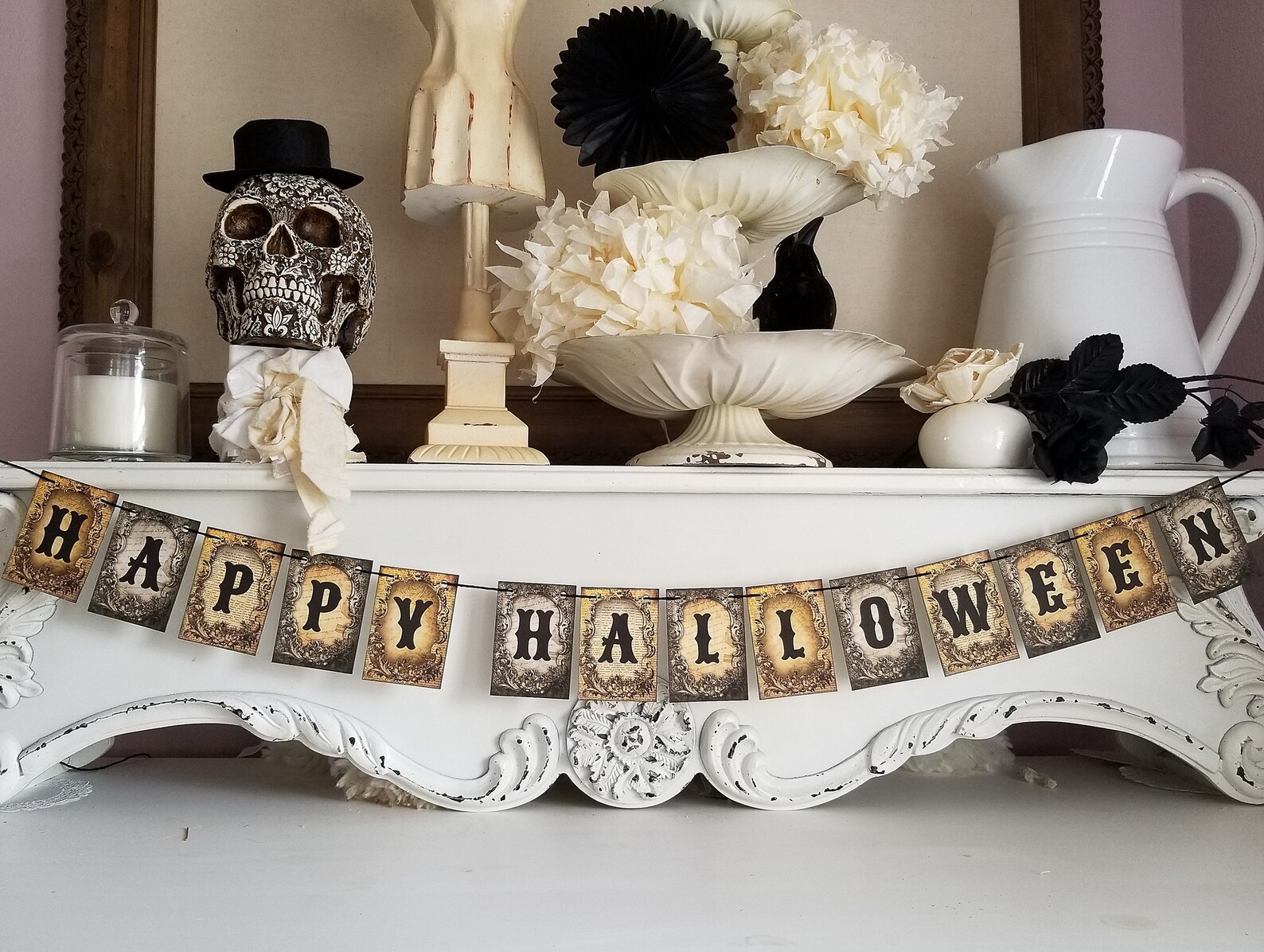 Halloween Banner Vintage Halloween Decor Vintage Halloween | Etsy