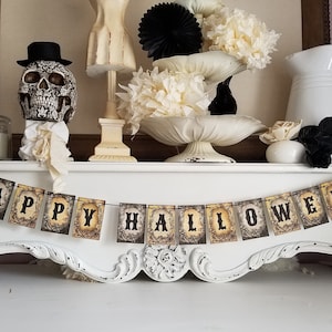 Halloween Banner, Vintage Halloween Decor, Vintage Halloween Garland ...