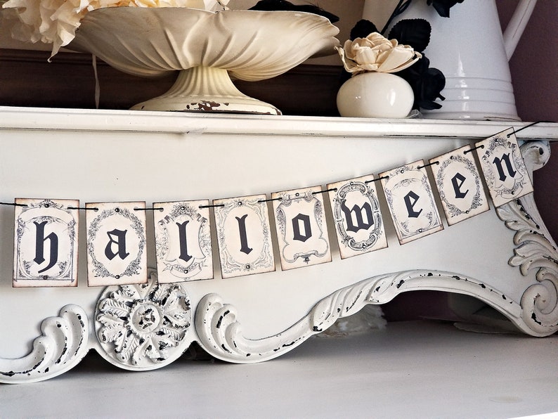 Halloween Banner Vintage Halloween Garland Vintage Halloween - Etsy