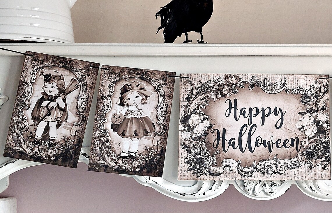 Vintage Halloween Decor Halloween Decor Halloween Banner | Etsy