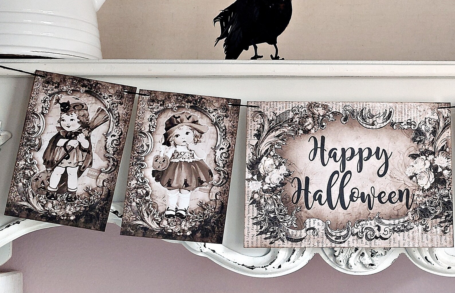 Vintage Halloween Decor Halloween Decor Halloween Banner - Etsy