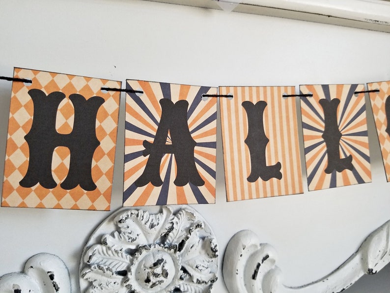 Halloween Banner Vintage Halloween Decor Retro Halloween - Etsy