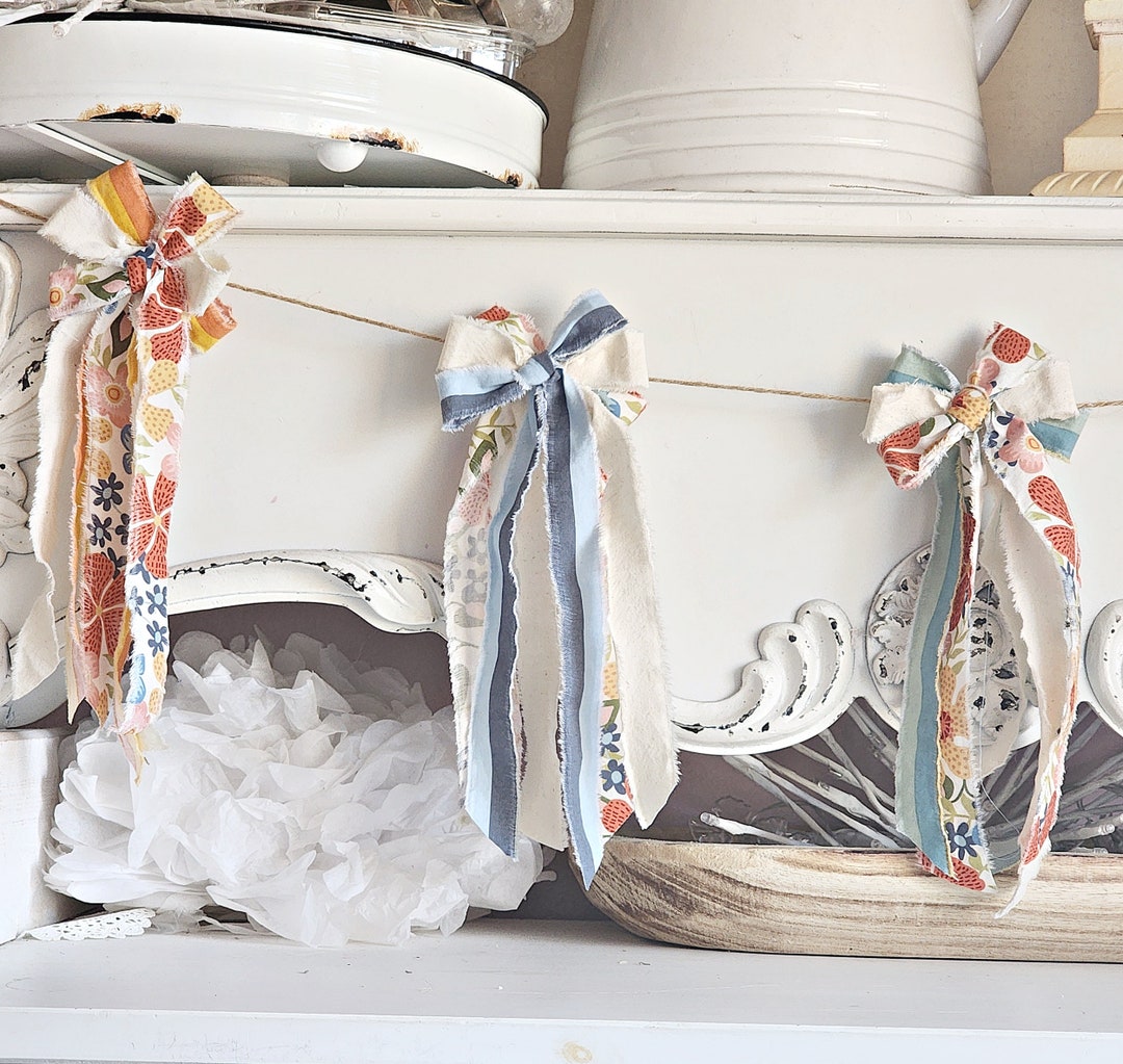 Boho Garland, Rag Bow Garland, Boho Decor, Summer Decor, Summer Banner ...