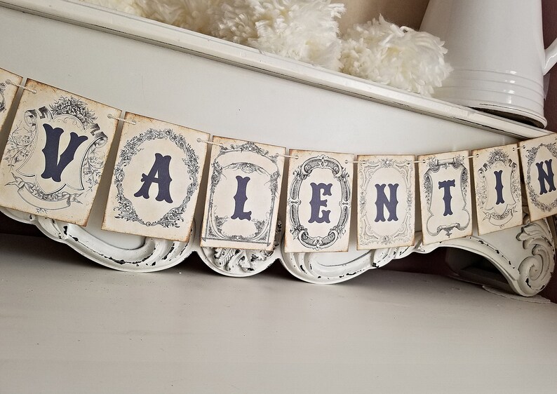 Vintage Style Valentine's Day Banner Valentine's Day | Etsy