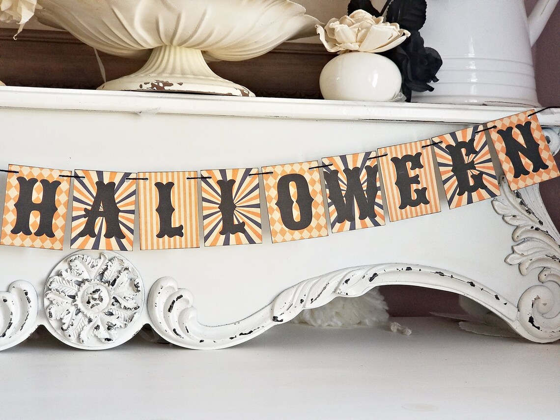 Halloween Banner Vintage Halloween Decor Vintage Halloween | Etsy
