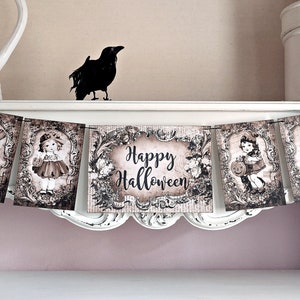 Vintage Halloween Decor, Halloween Decor, Halloween Banner, Halloween ...