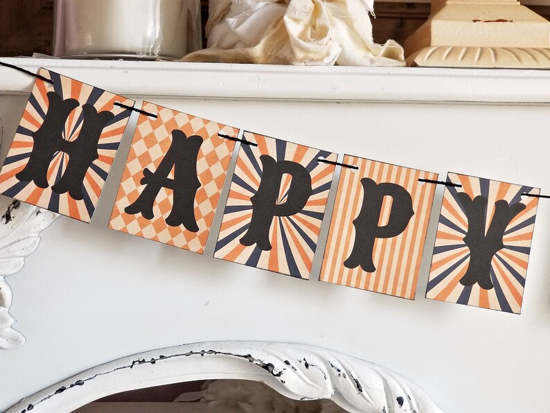 Halloween Banner Vintage Halloween Decor Retro Halloween - Etsy