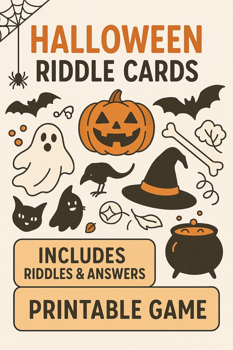 Cartes à devinettes d'Halloween : jeu à imprimer pour les enfants et ...