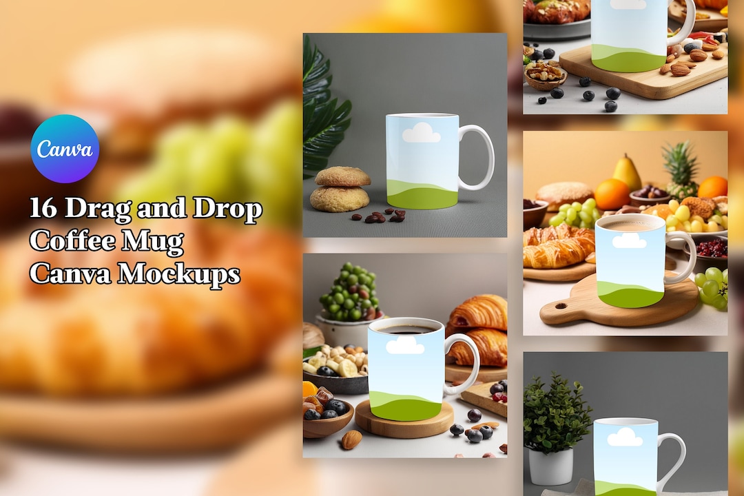 16 Coffee Mug Canva Template Mockups Bundle, Canva Frame Mock-ups ...