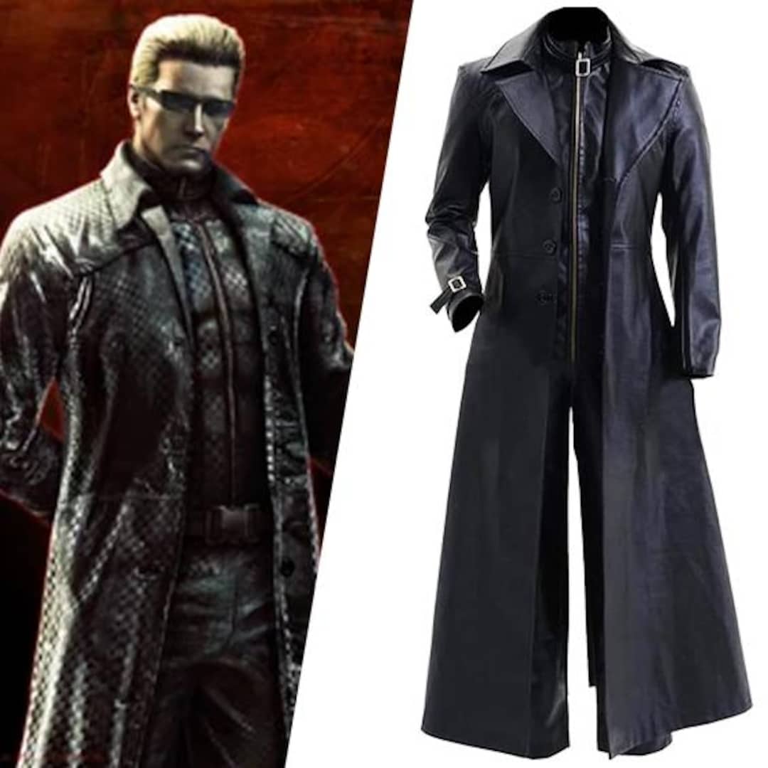 Resident Evil 5 Albert Wesker Leather Coat, RE Stylish Black Cosplay ...
