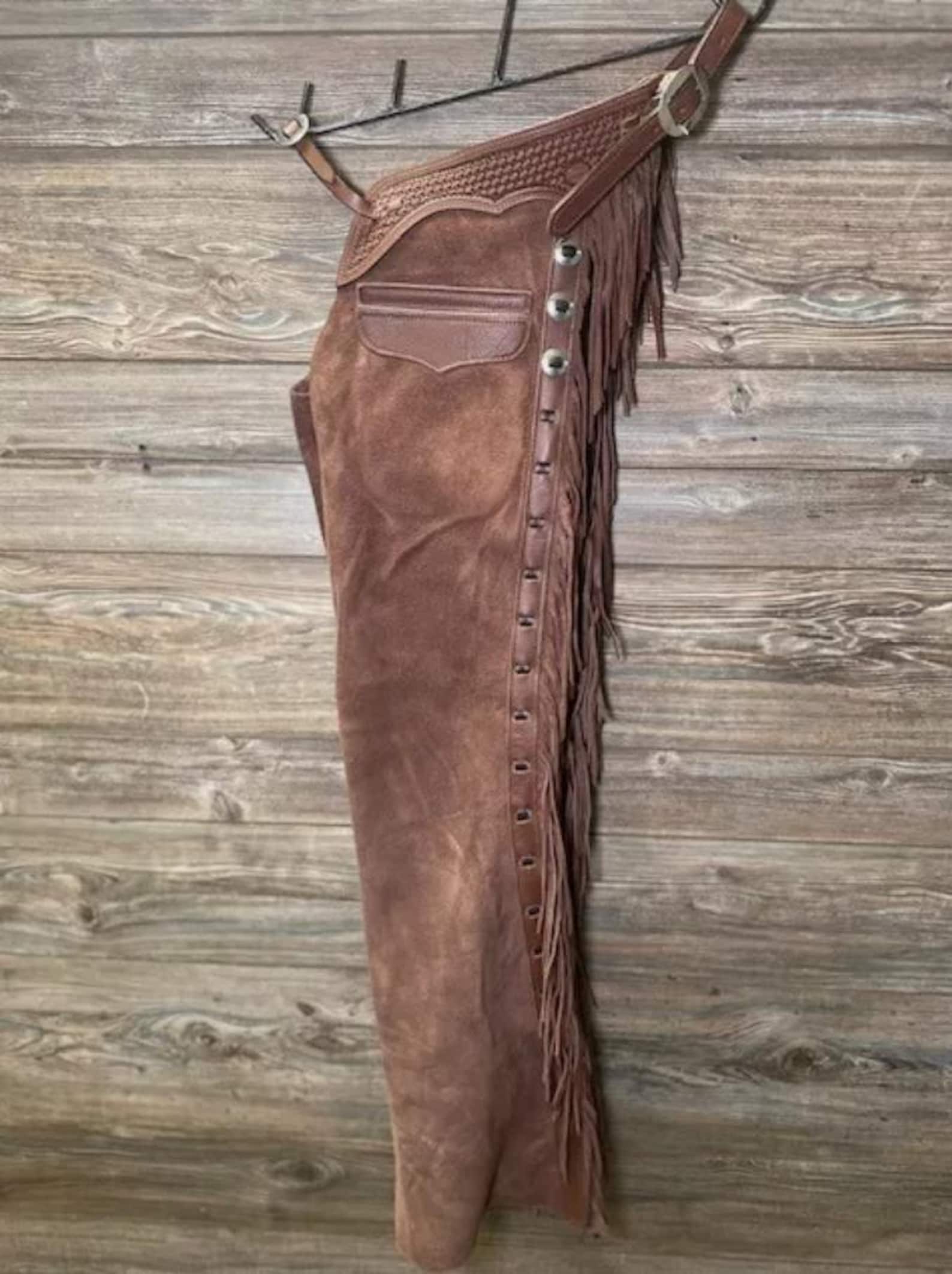 Cowboy Chaps Men, Handmade Western Leather Chaps, Native American ...