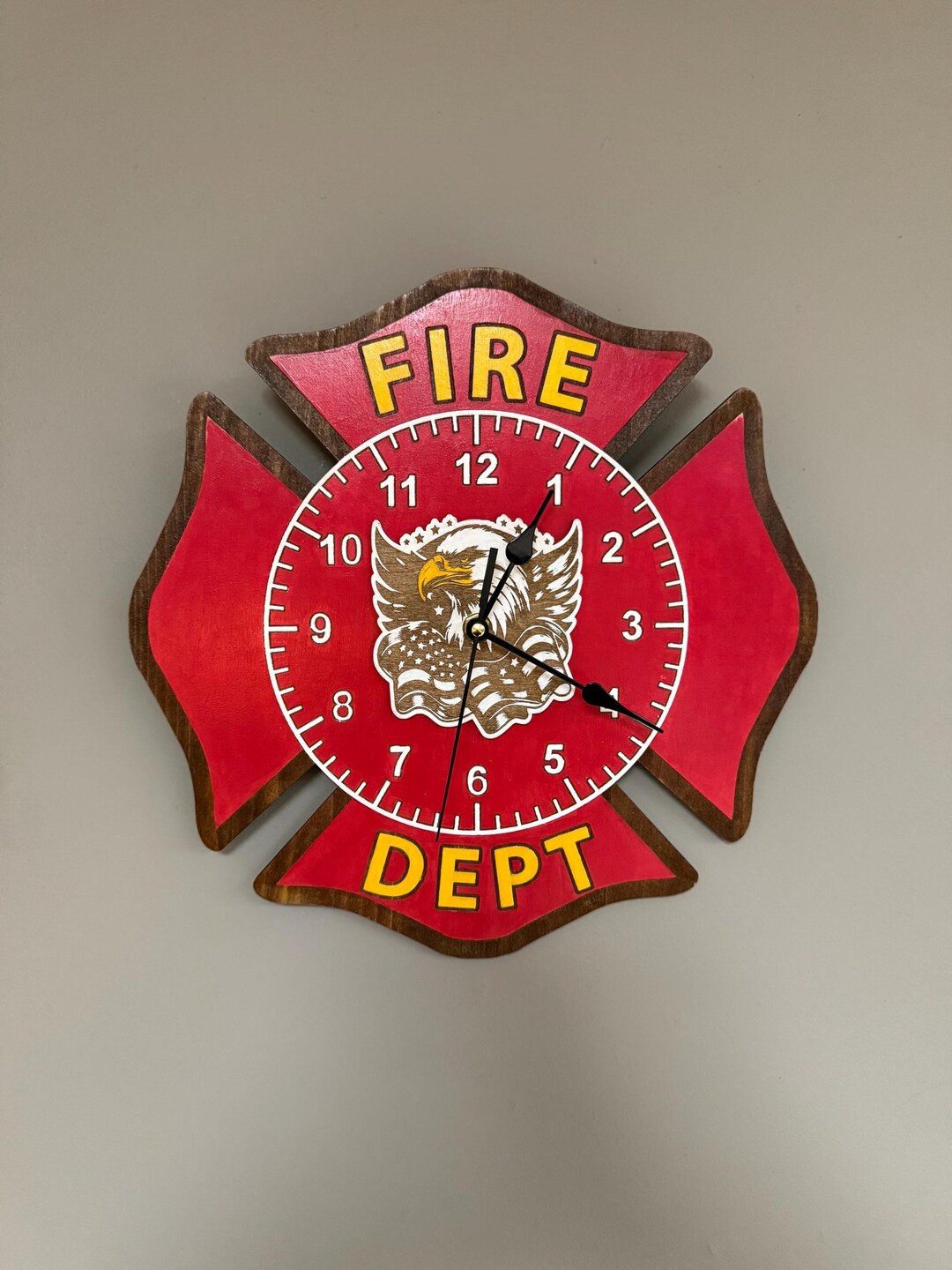 Fire Department Clock 12"x12" Handmade Customizable Collectible - Etsy