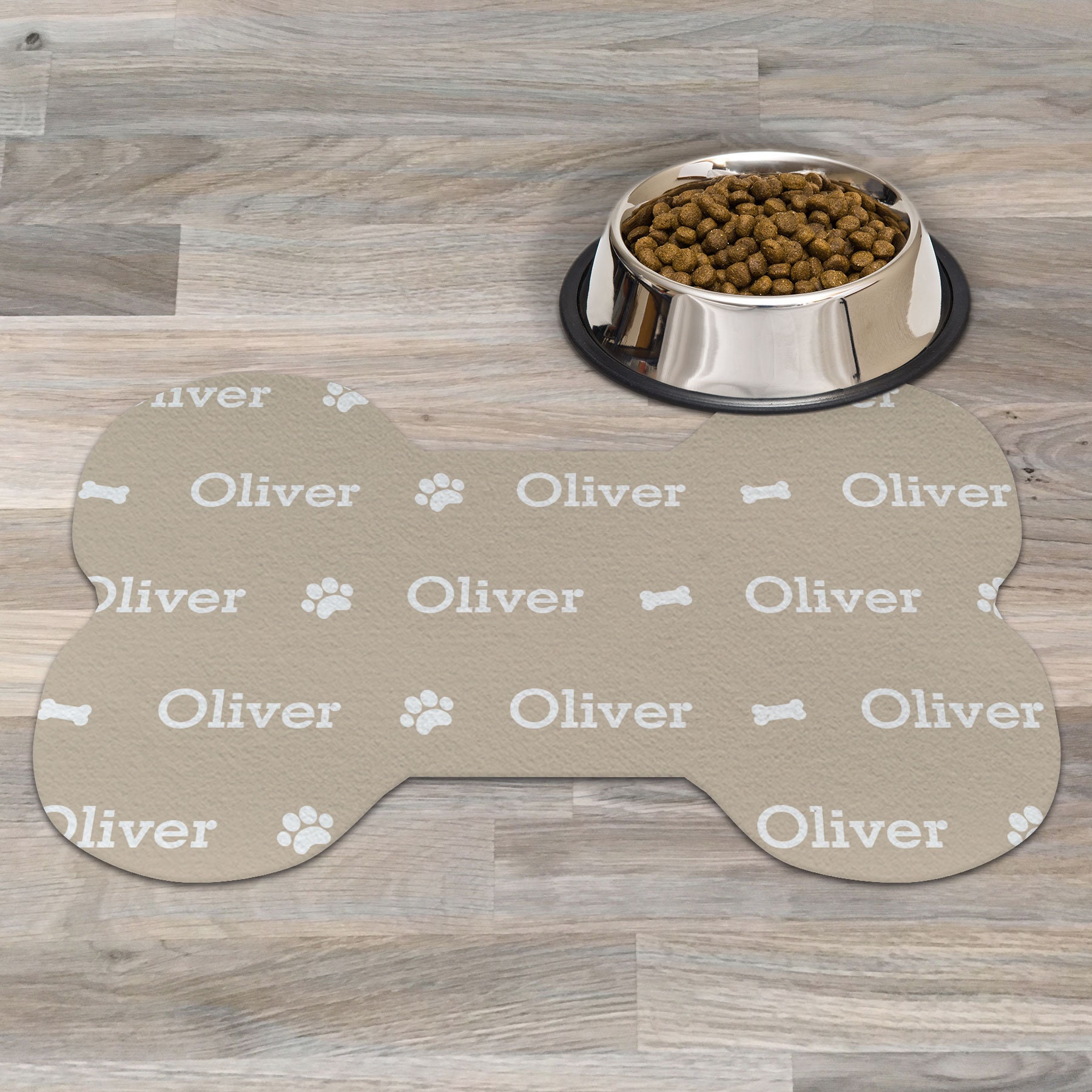 Dog Bowl Mat, Bone Shaped Dog Mat With Dog Name, Gifts for A New Dog ...
