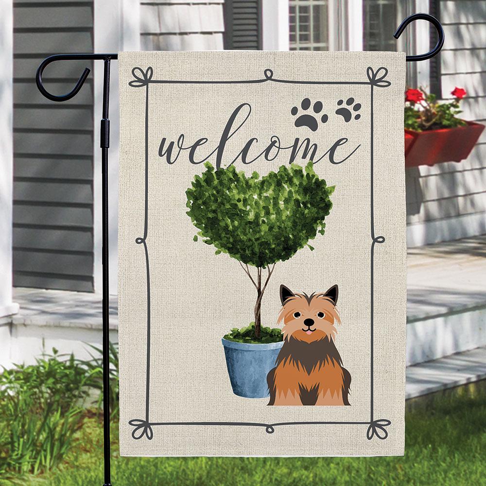 Personalized Welcome Flag With Dog, Dog Welcome Flag, Dog Owner Gift ...