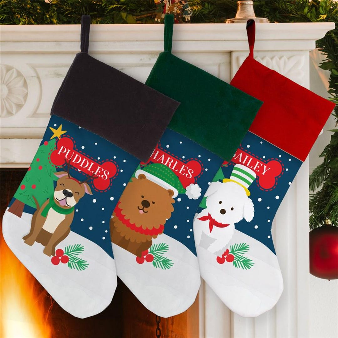 Personalized Dog Breed Stocking, Dog Christmas Stocking, Custom Puppy ...