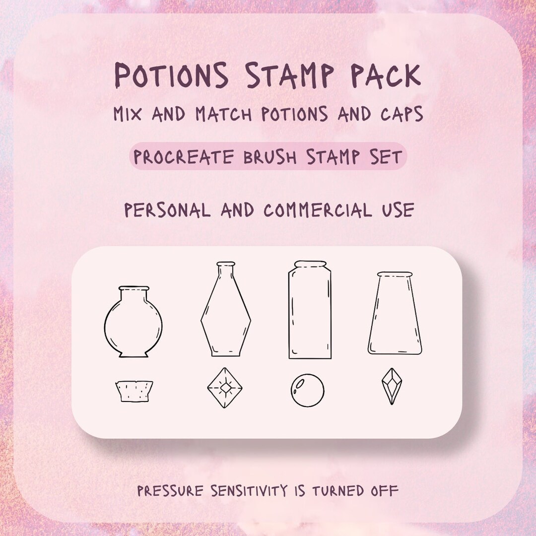 Magic Potions Stamp Set ß Procreate Brush Set 8 Stamps That Can Be Mix ...