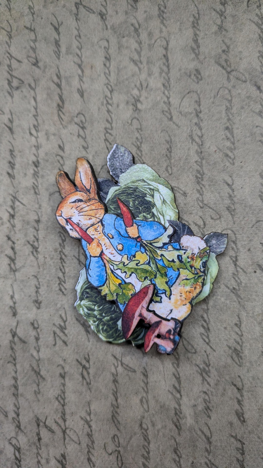 Peter Rabbit Laser Cut Collage Brooch - Etsy
