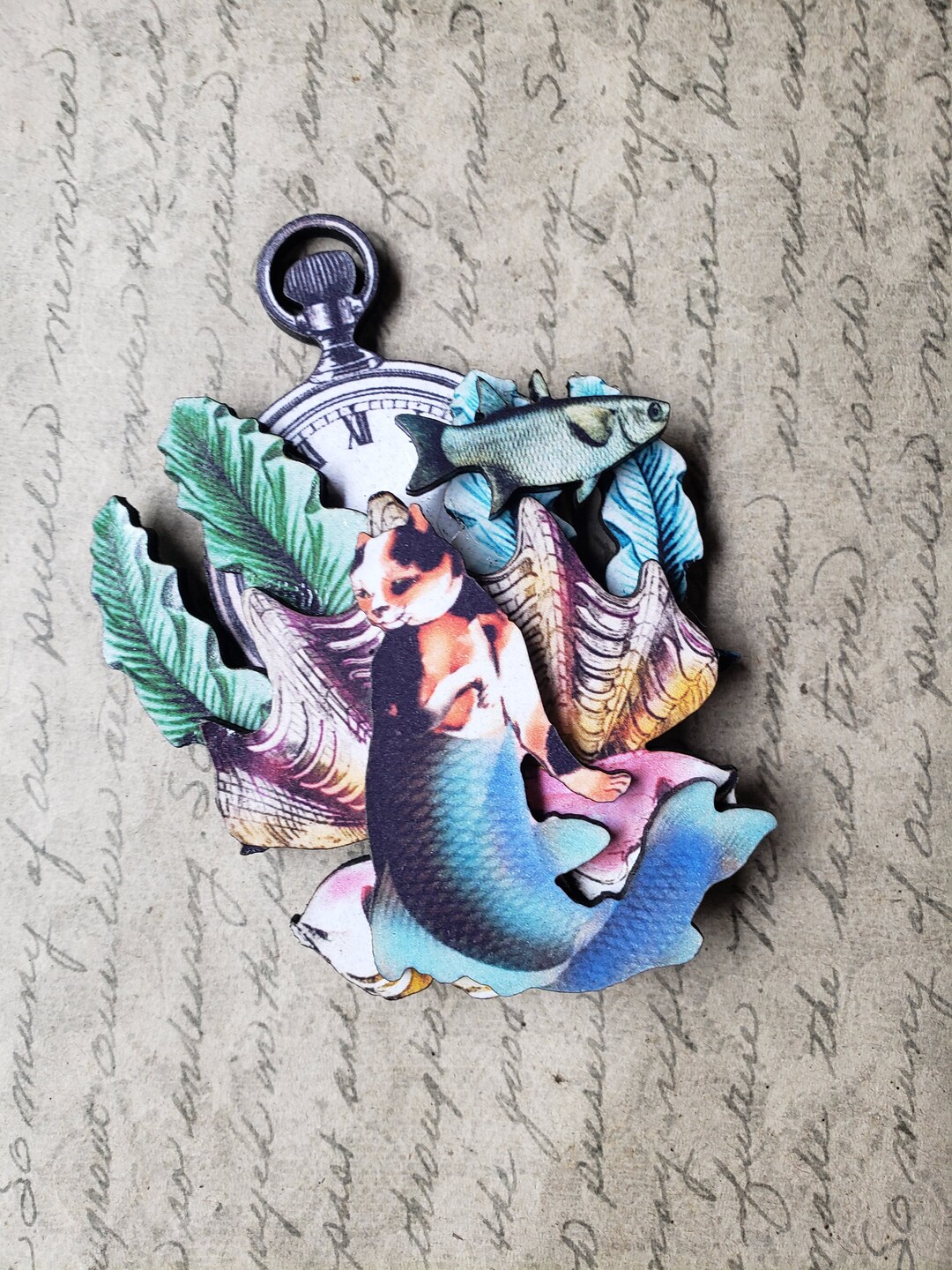 Mermaid Catfish Collage Ornament - Etsy
