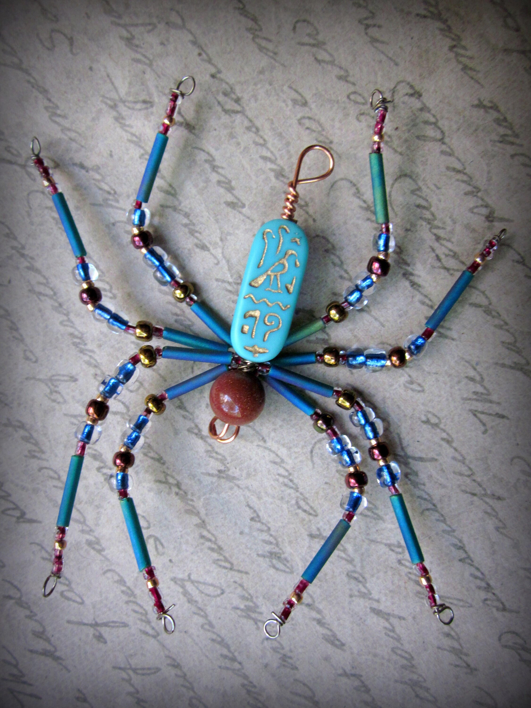 Ancient Egyptian Style Beaded Spider Ornament | Etsy
