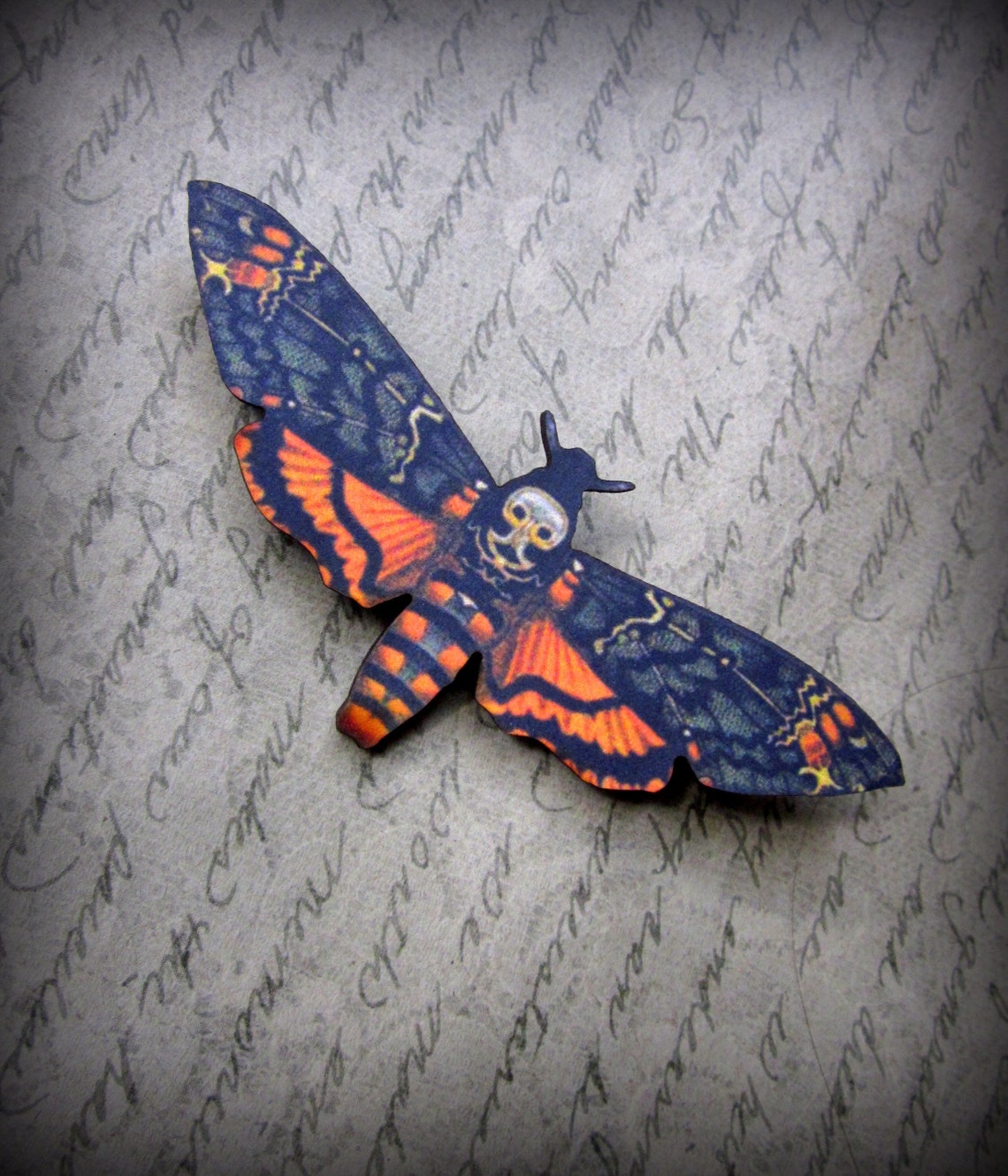 Death Head Moth Wooden Brooch - Etsy