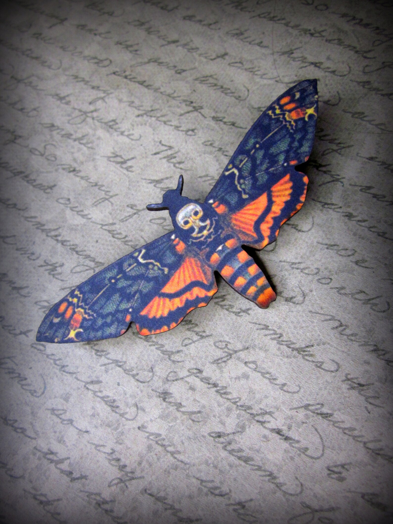 Death Head Moth Wooden Brooch - Etsy