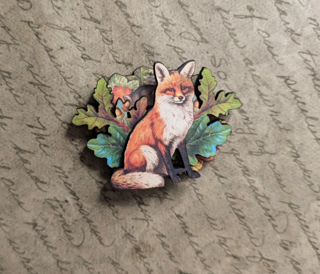 Cottagecore Fox Art Brooch - Etsy