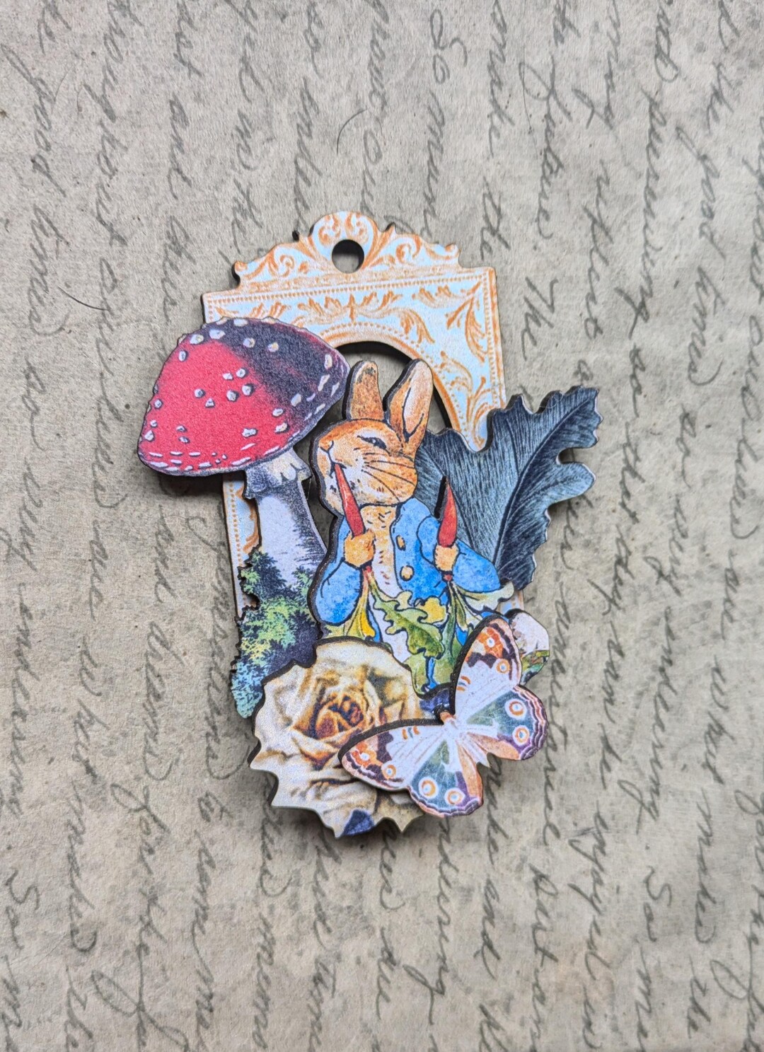 Peter Rabbit Collage Art Ornament - Etsy