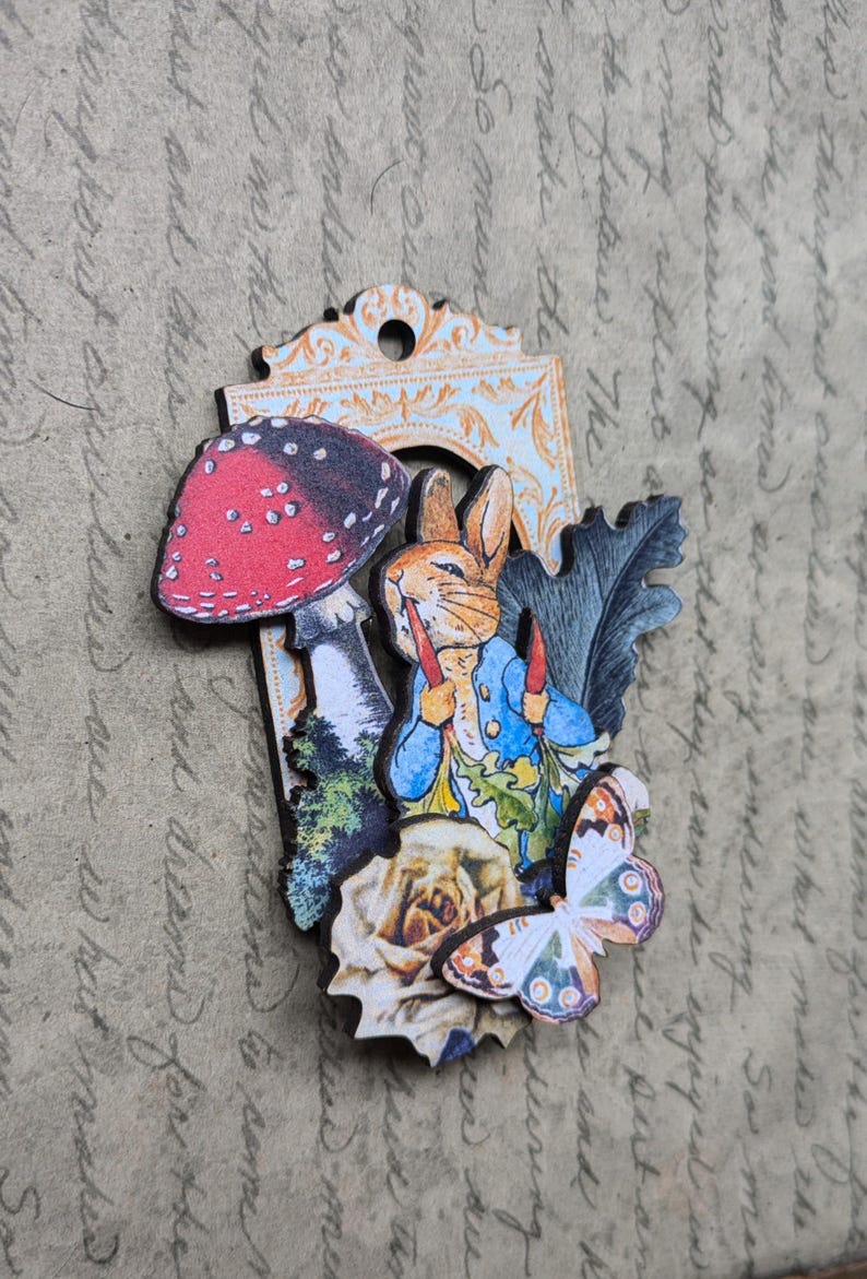 Peter Rabbit Collage Art Ornament - Etsy