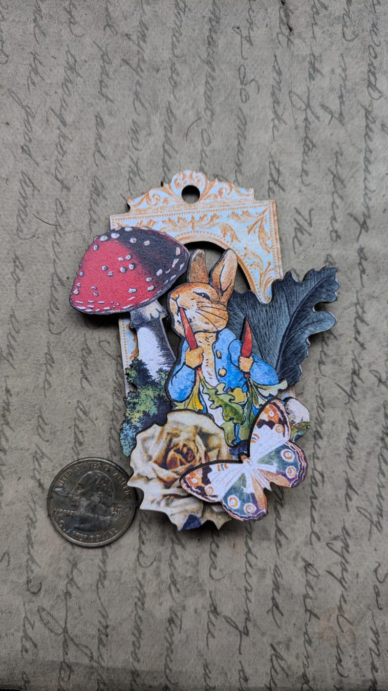 Peter Rabbit Collage Art Ornament - Etsy
