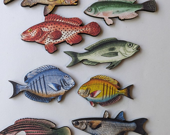 Little Fish Woodcut Jewelry Blanks Art Supplies - Etsy