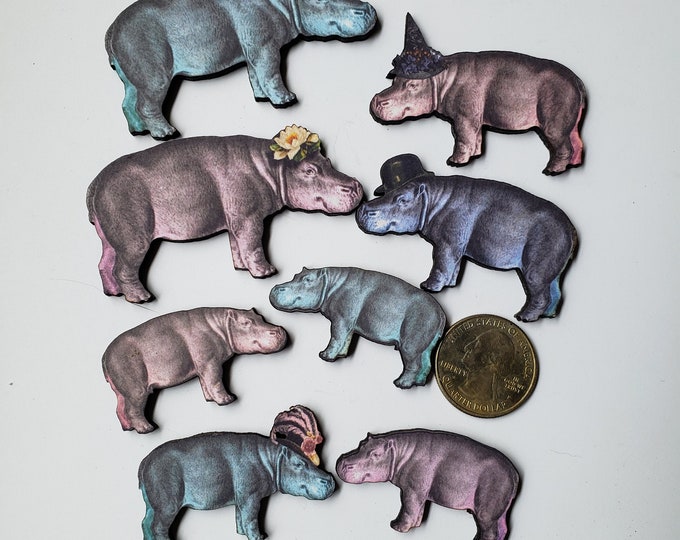 House Hippo Woodcut Shapes - Etsy