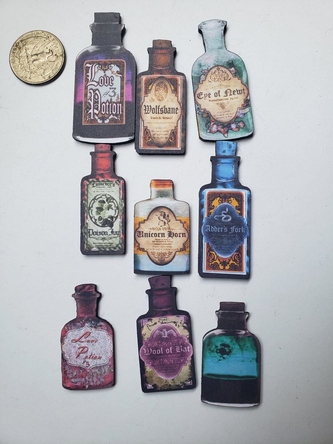 Potion Bottles Art Parts Woodcut Shapes - Etsy