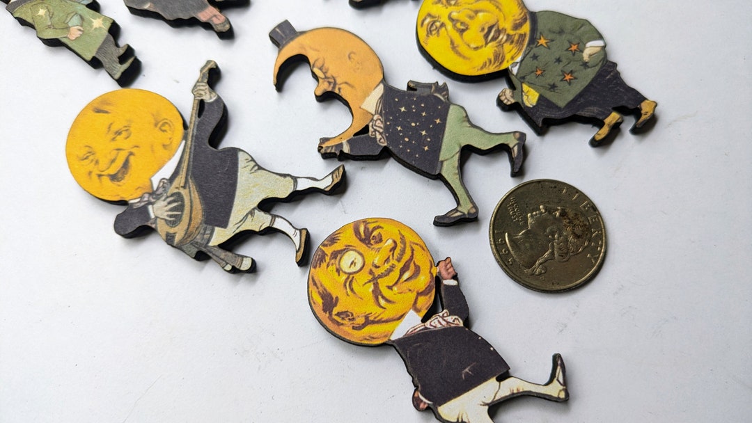 Man in the Moon Woodcut Craft Shapes Art Supplies - Etsy