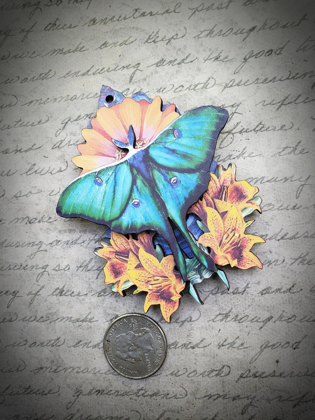 Luna Moth Collage Ornament - Etsy