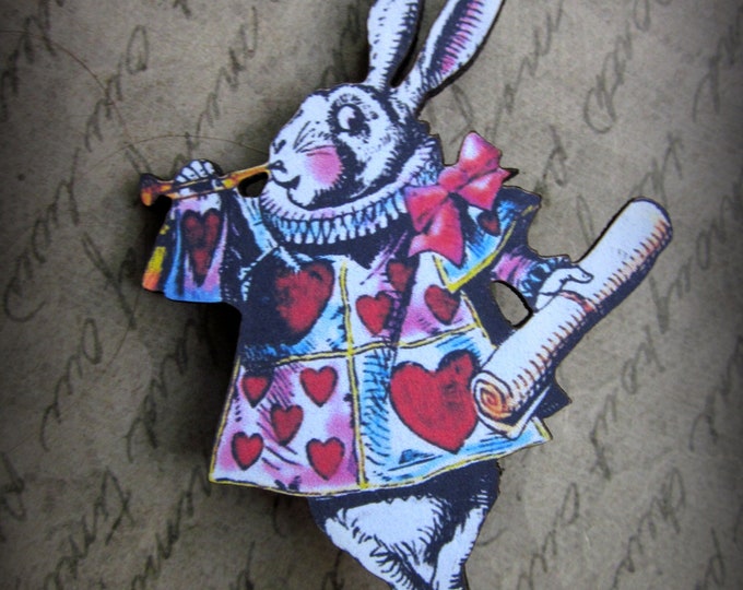 White Rabbit Brooch - Etsy
