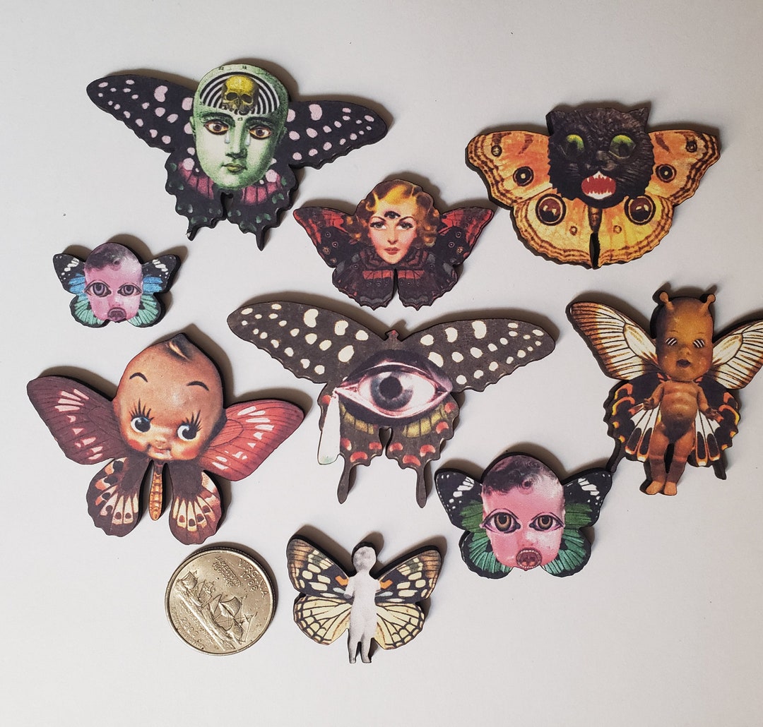 Odd Butterflies Woodcut Jewelry Blanks Art Supplies Wooden Shapes - Etsy