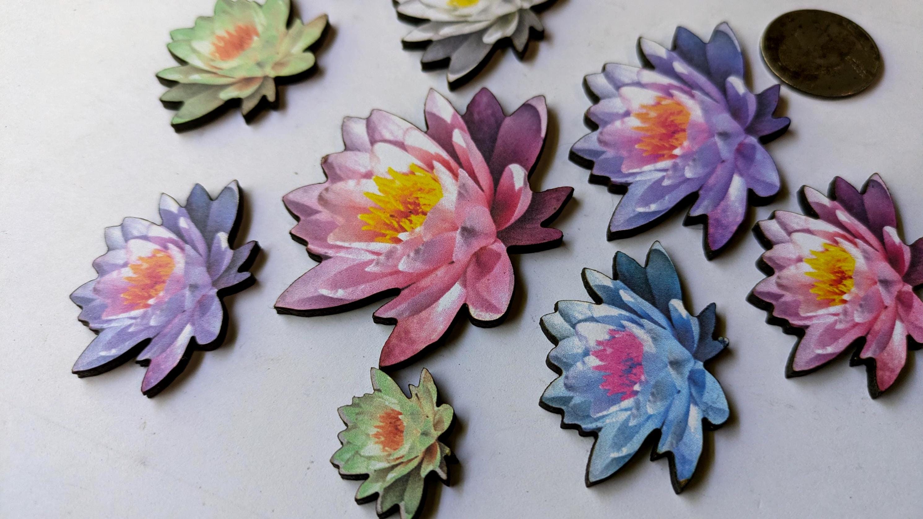 Lotus Flower Wood Cut Craft Shapes Art Supplies - Etsy