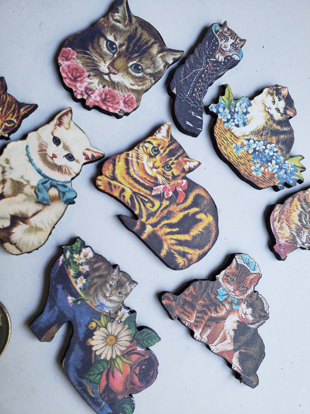 Vintage Kitty Cat Wooden Shapes Woodcuts Art Craft Supplies - Etsy