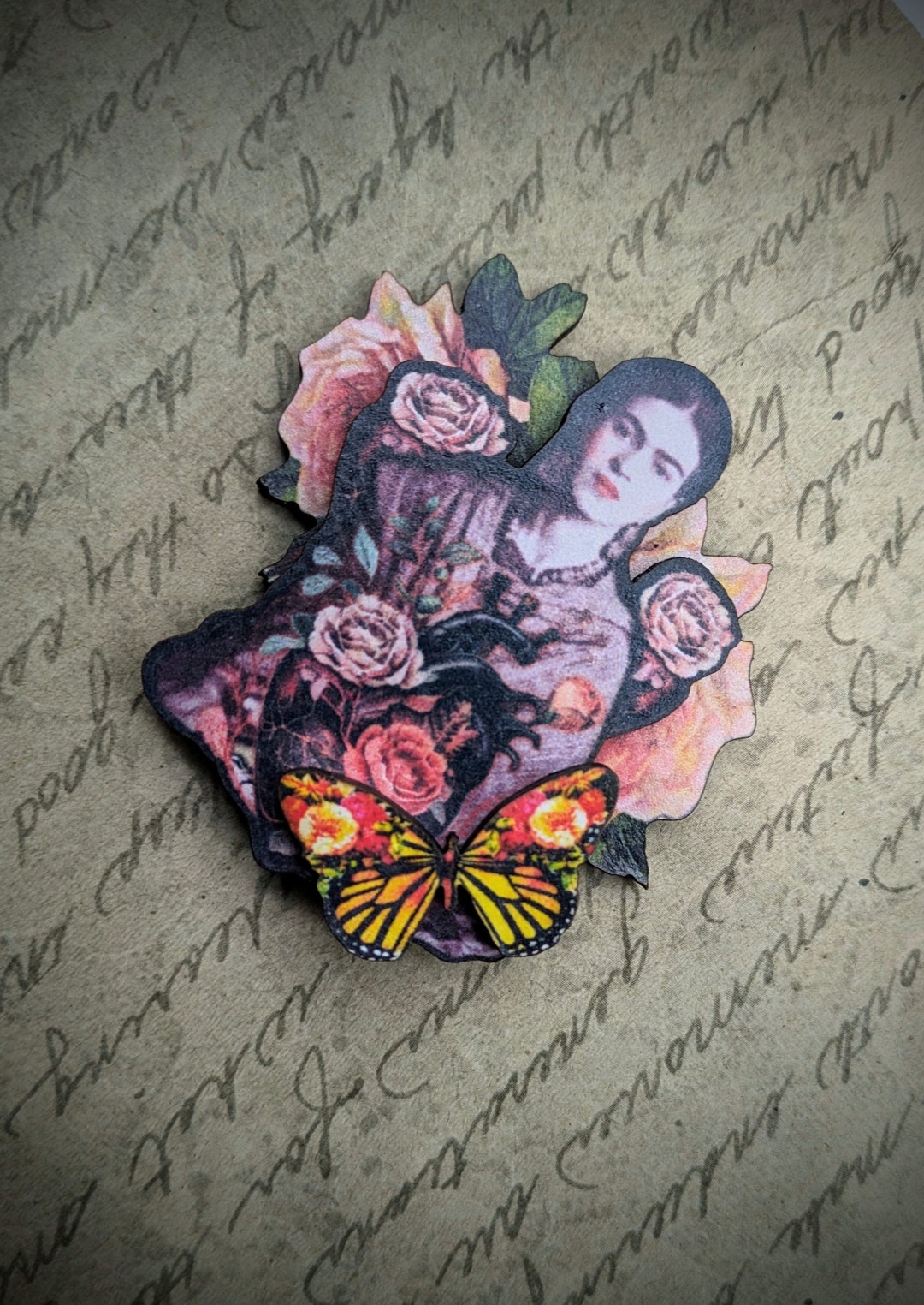 Frida Kahlo Laser Cut Art Pin - Etsy