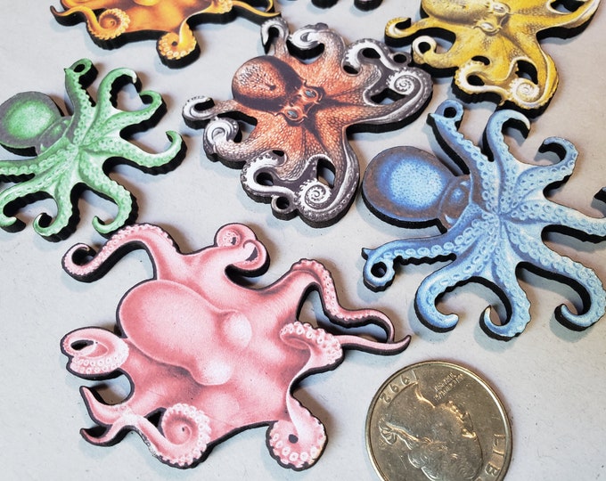Octopus Wood Cut Shapes Art and Craft Supply - Etsy