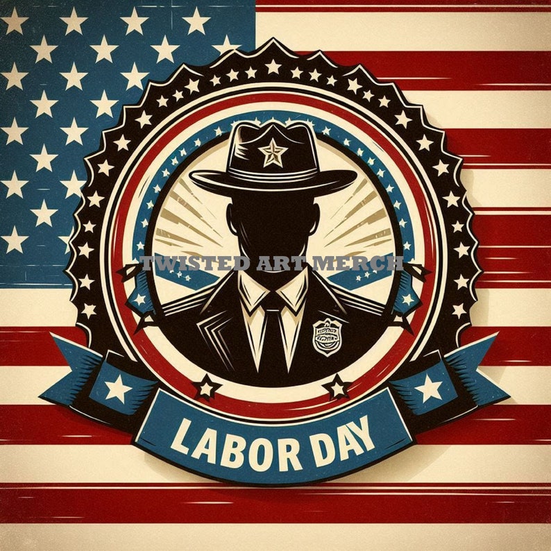 Labor Day American Flag Graphic: Patriotic USA Design (digital Download ...