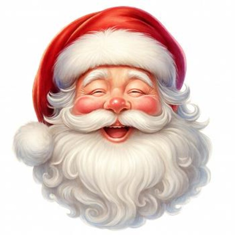 Santa Faces Clipart - 10 Santa Face Jpgs - 3000 X 3000px - Etsy