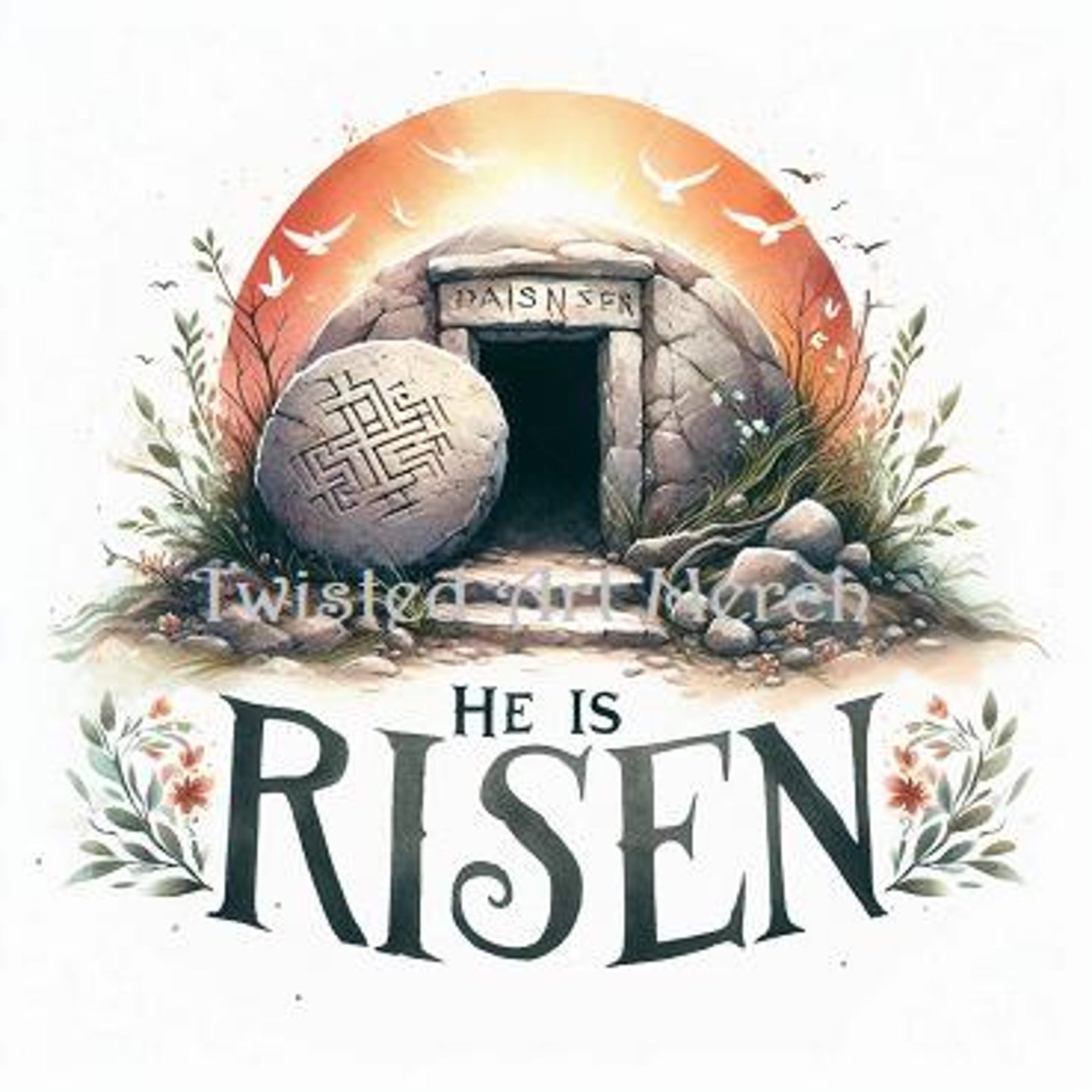 He is Risen Easter Clipart: Resurrection Art (JPG Digital Download) - Etsy