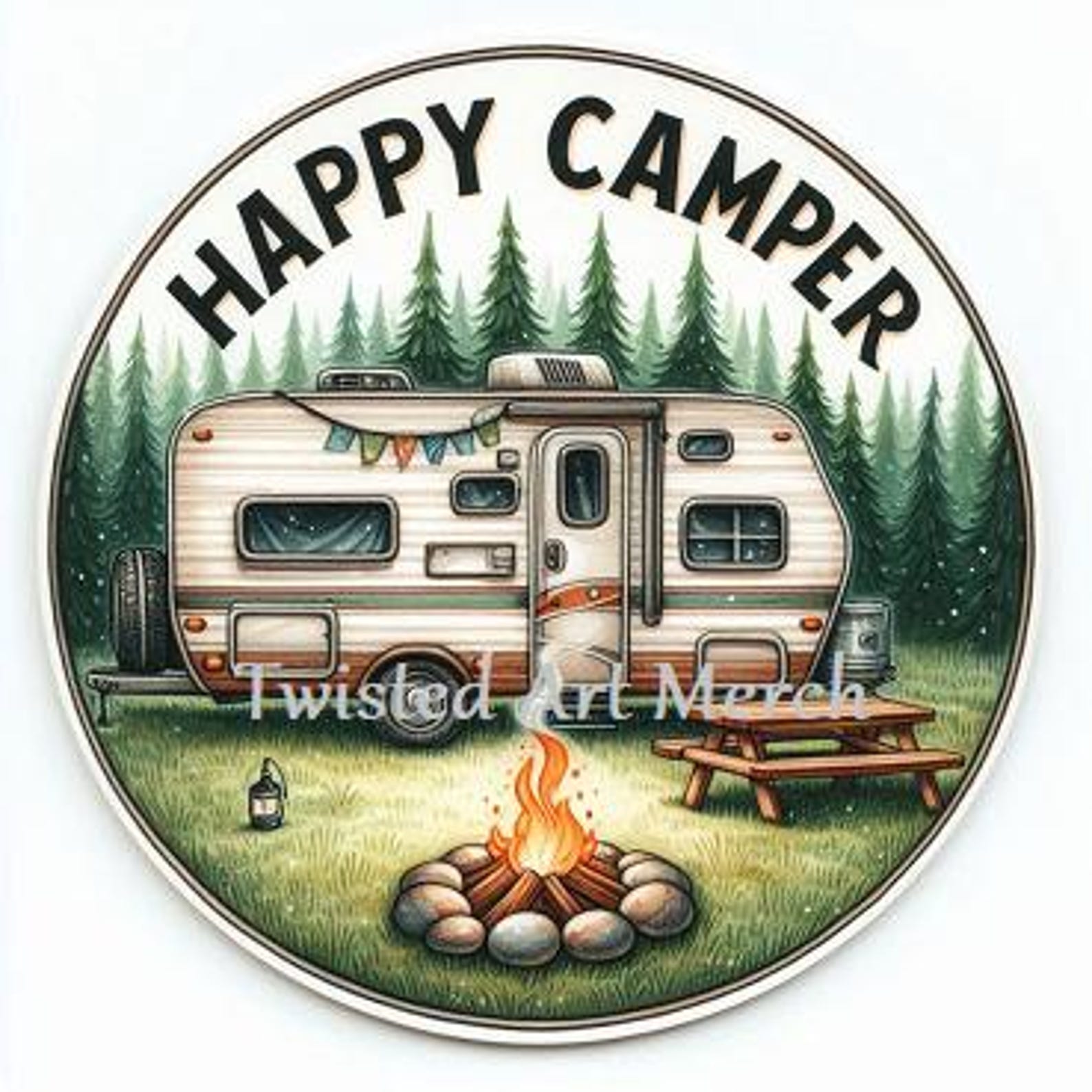 Happy Camper Clipart: RV Camping Scene Jpgs (digital Download) - Etsy