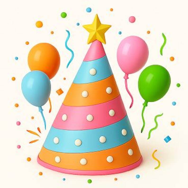 Happy Birthday Clipart: Cake, Balloons, Banners (downloadable Jpgs) - Etsy