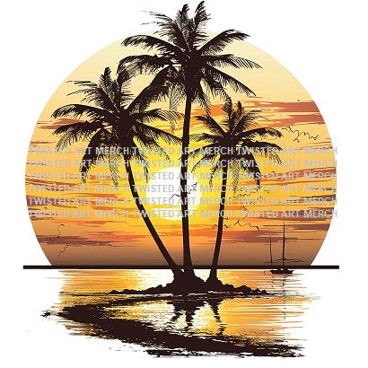 5 PNG Beach Clipart, Palm Tree Digitals, Tropical Beach, Beach ...